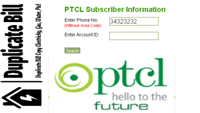 Ptcl Duplicate Bill